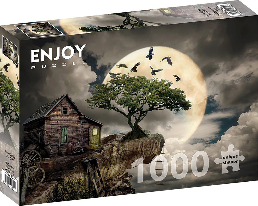 Enjoy Puzzle - A Log Cabin on a Cliff | 1000 Piece – The Feisty Goblin ...
