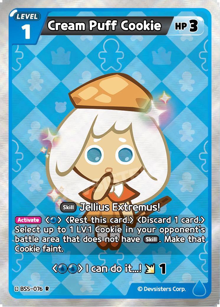 CookieRun TCG - Cream Puff Cookie [BS5-076 R] – The Feisty Goblin Gamehouse