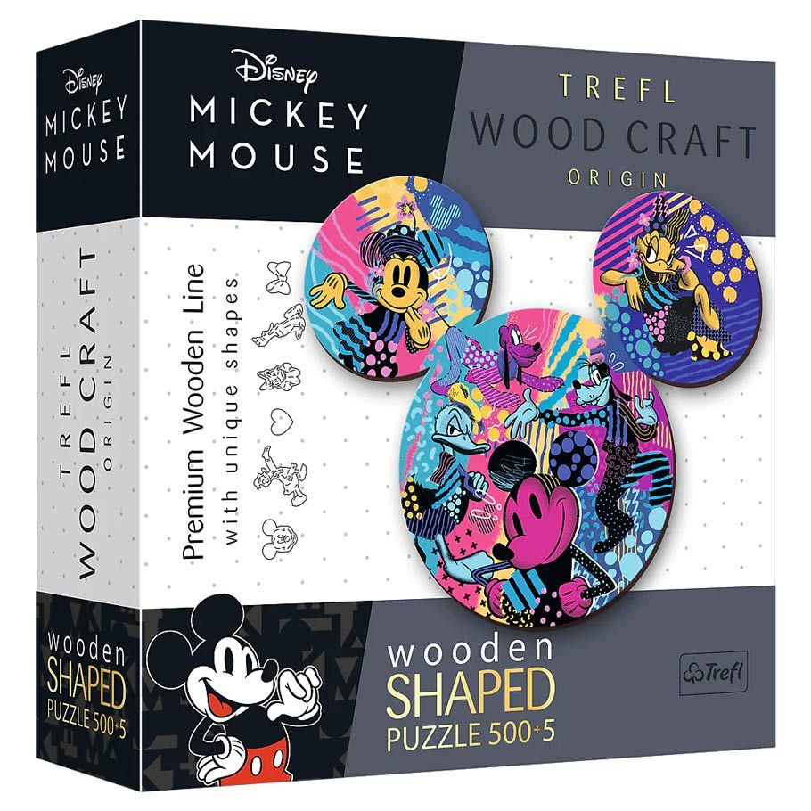 Trefl Wood Craft - Disney's Mickey Mouse Wooden Puzzle (500 + 5 Piece ...